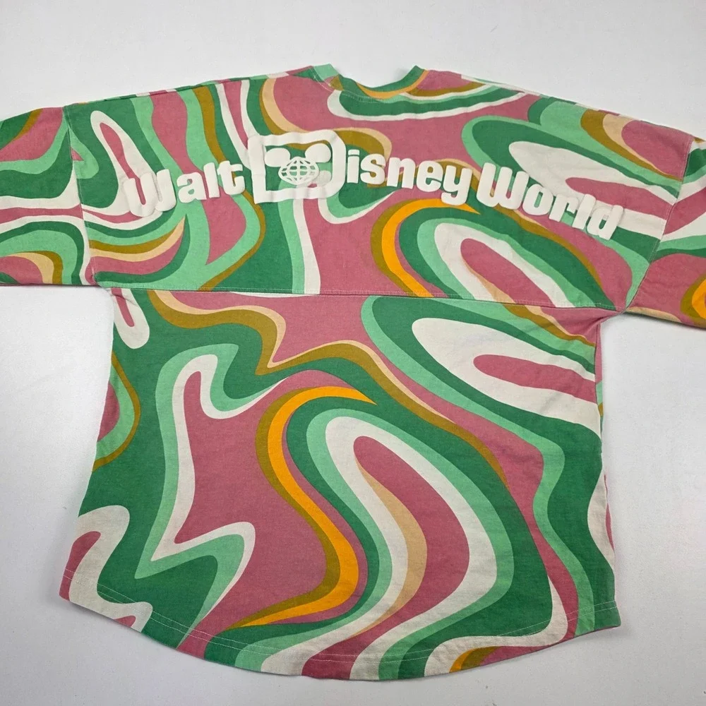 Disney | Tops | Disney Walt World Spirit Jersey Retro Swirl Print Est ...